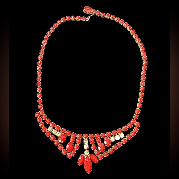 Albert Weiss | Jewelry | Vintage 95s Weiss Red Rhinestone Necklace ...